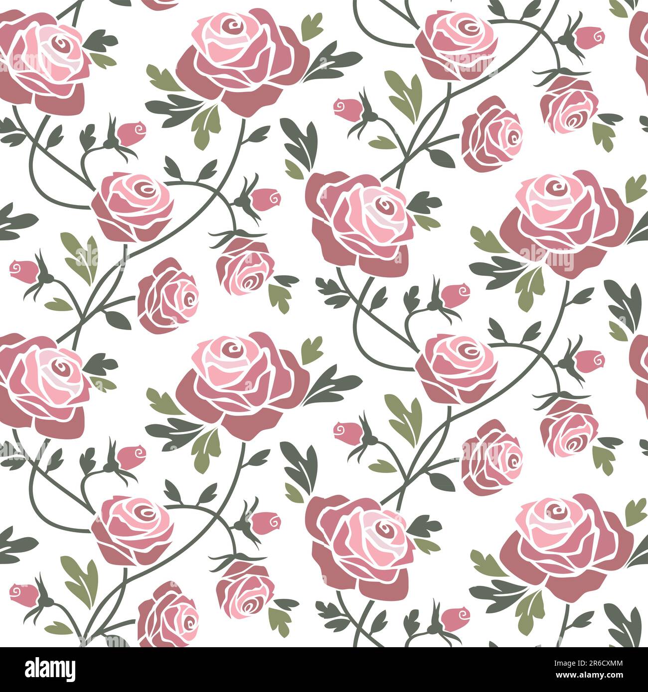 Romantic roses seamless pattern tile. Full scalable vector graphic ...
