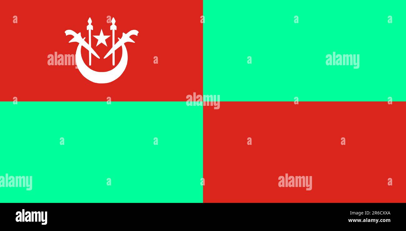 Top view of flag Machang, Kelantan Malaysia. Malaysian travel and ...