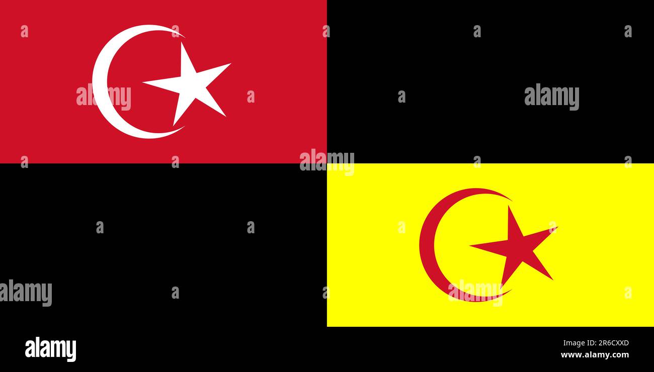 Top view of flag Muar, Johor Malaysia. Malaysian travel and patriot ...