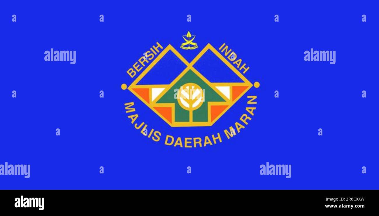 Top view of flag Maran, Pahang Malaysia. Malaysian travel and patriot ...