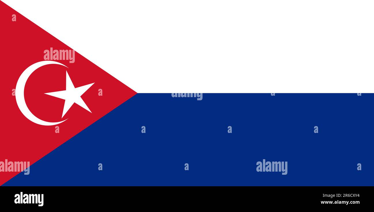 Top view of flag Mersing, Johor Malaysia. Malaysian travel and patriot concept. no flagpole ...