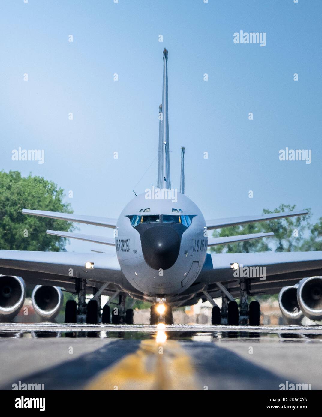 KC-135 Stratotanker aircraft perform an “elephant walk” along the ...