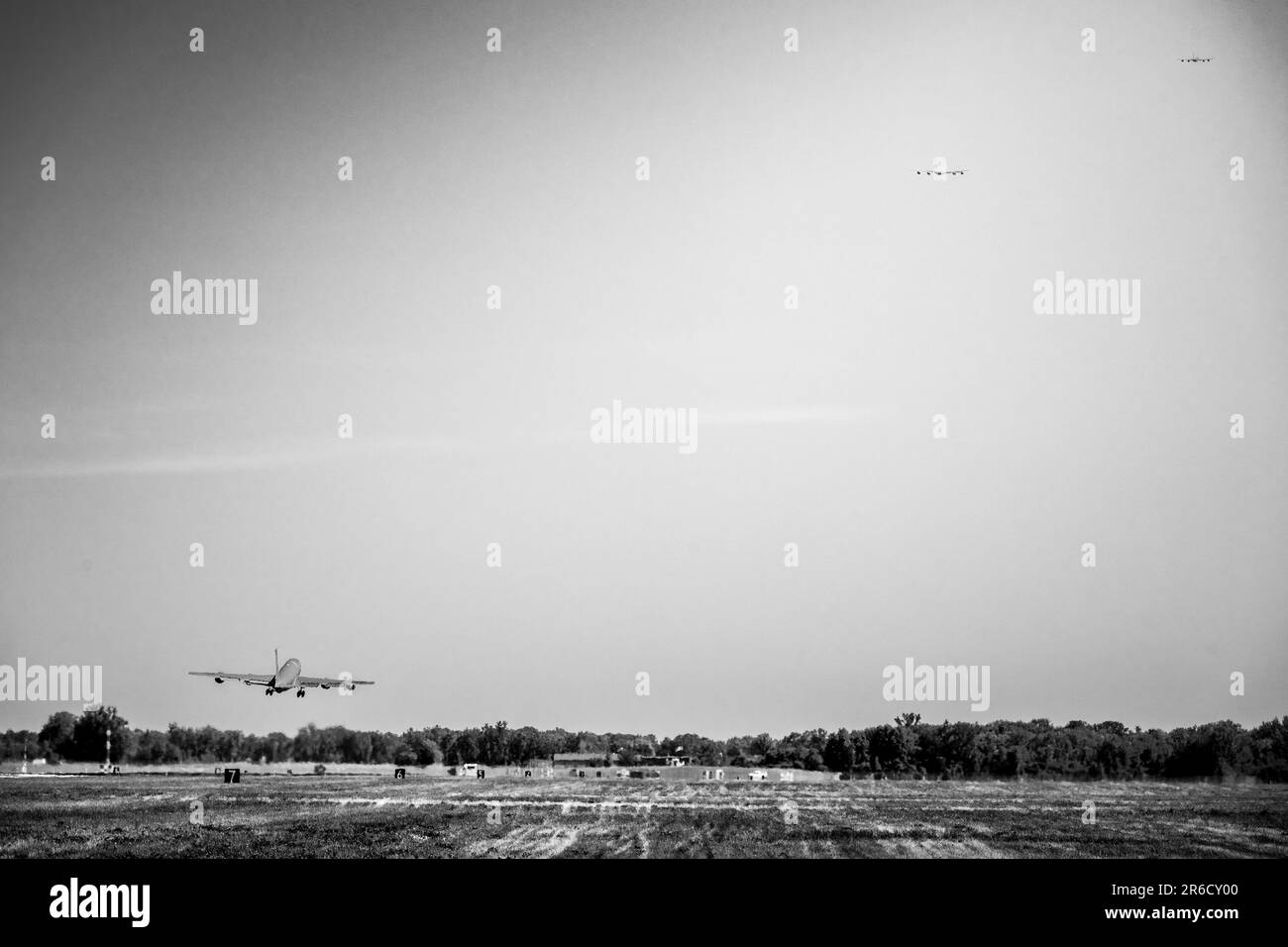 KC-135 Stratotanker aircraft perform an “elephant walk” along the ...