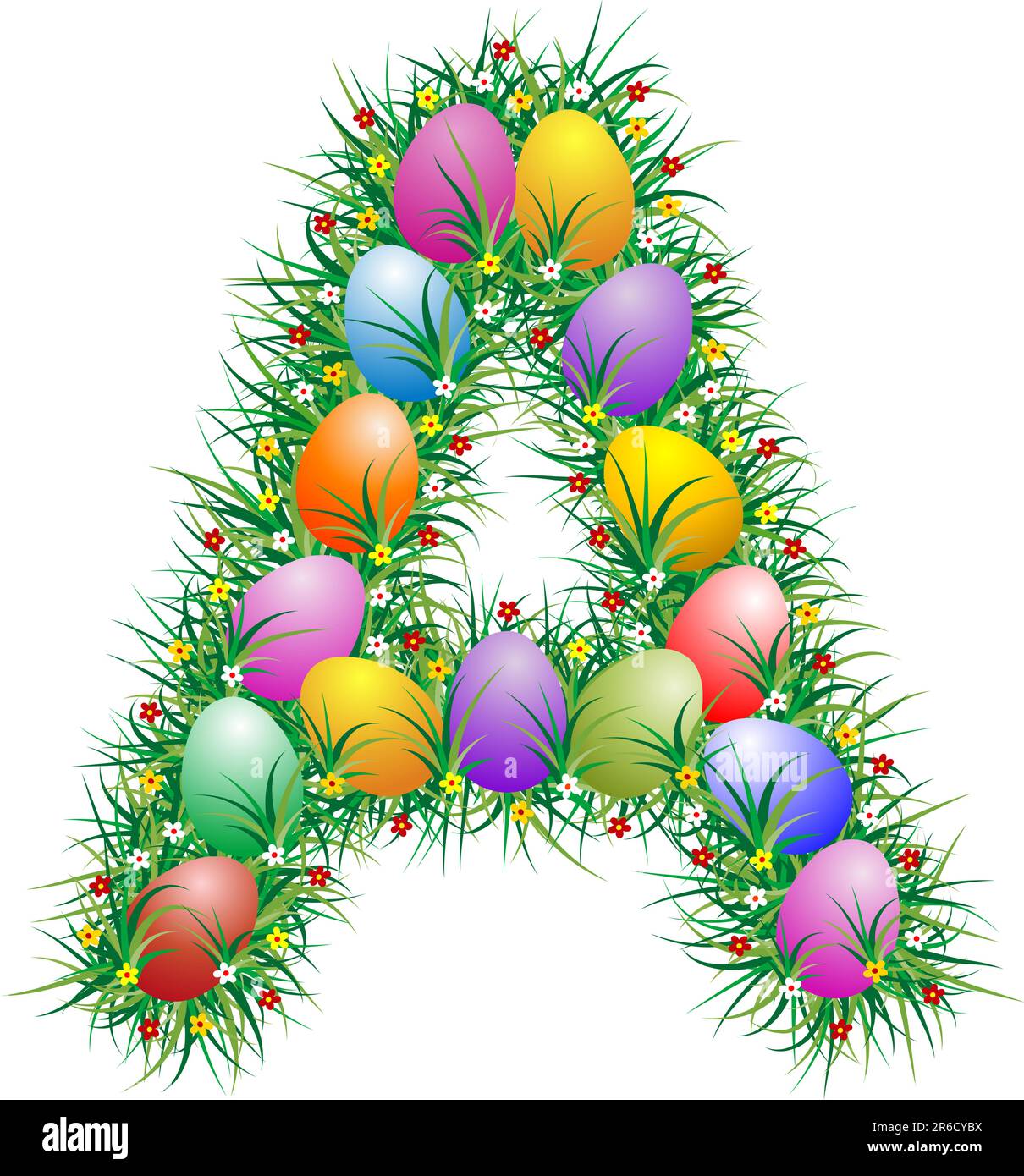 Easter letter with eggs hidden in the grass Stock Vector Image & Art ...