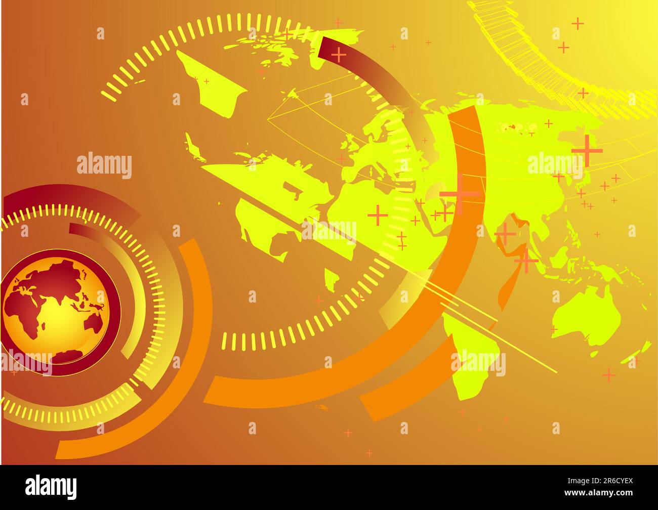 Vector illustration of abstract background with map and circles Stock ...