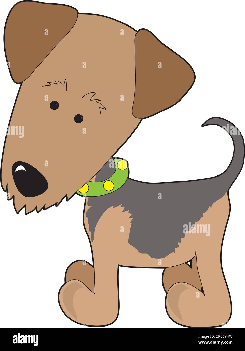 A cartoon of a Airedale Terrier on a white background Stock Vector ...