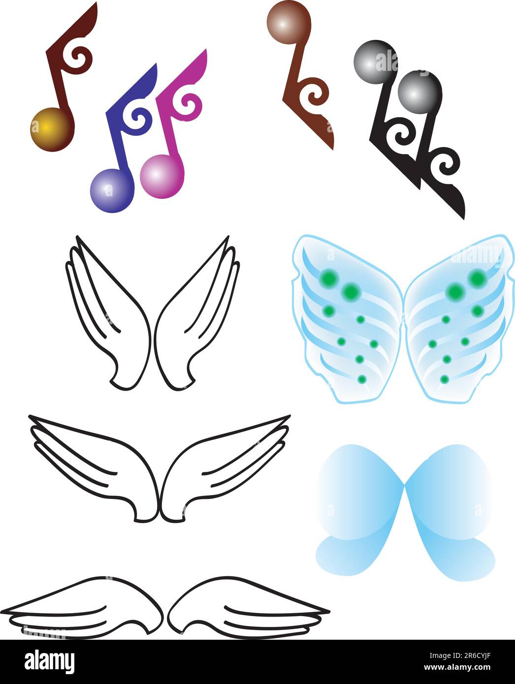 vector illustration for variety of wings element Stock Vector Image ...
