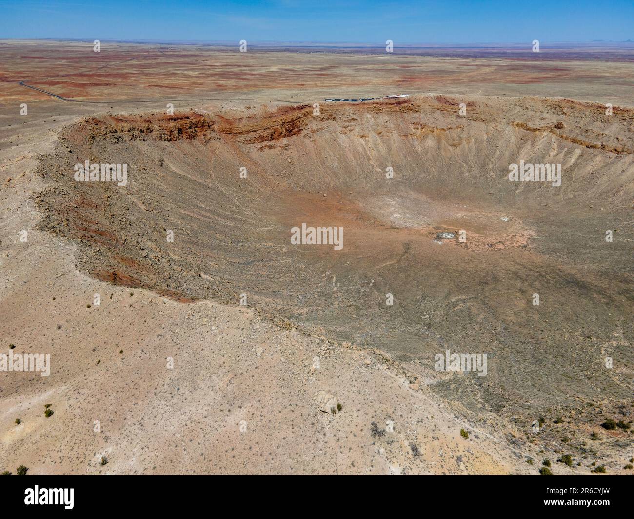 Aerial photograph of Meteor Crater, near Winslow, Arizona, USA Stock ...