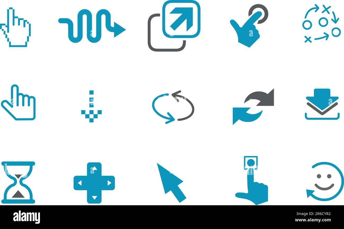 Vector icons pack - Blue Series, pointer collection Stock Vector Image ...