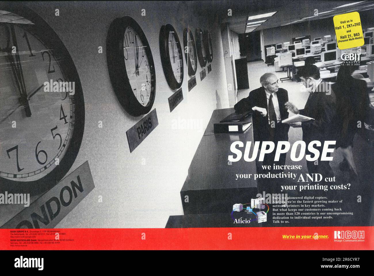 RICOH printers, copiers advert in a magazine 2002 Stock Photo - Alamy