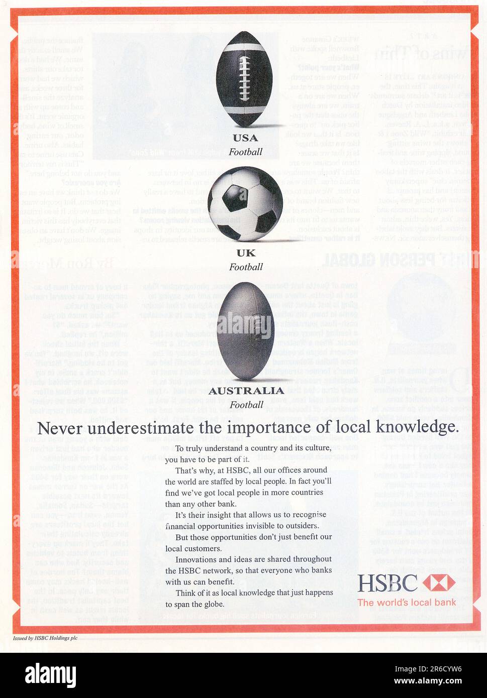 2002 HSBC bank ad Stock Photo - Alamy