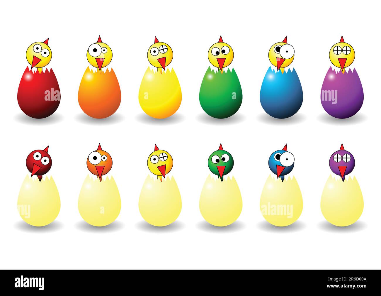 Easter chicks and easter eggs Stock Vector Images - Alamy
