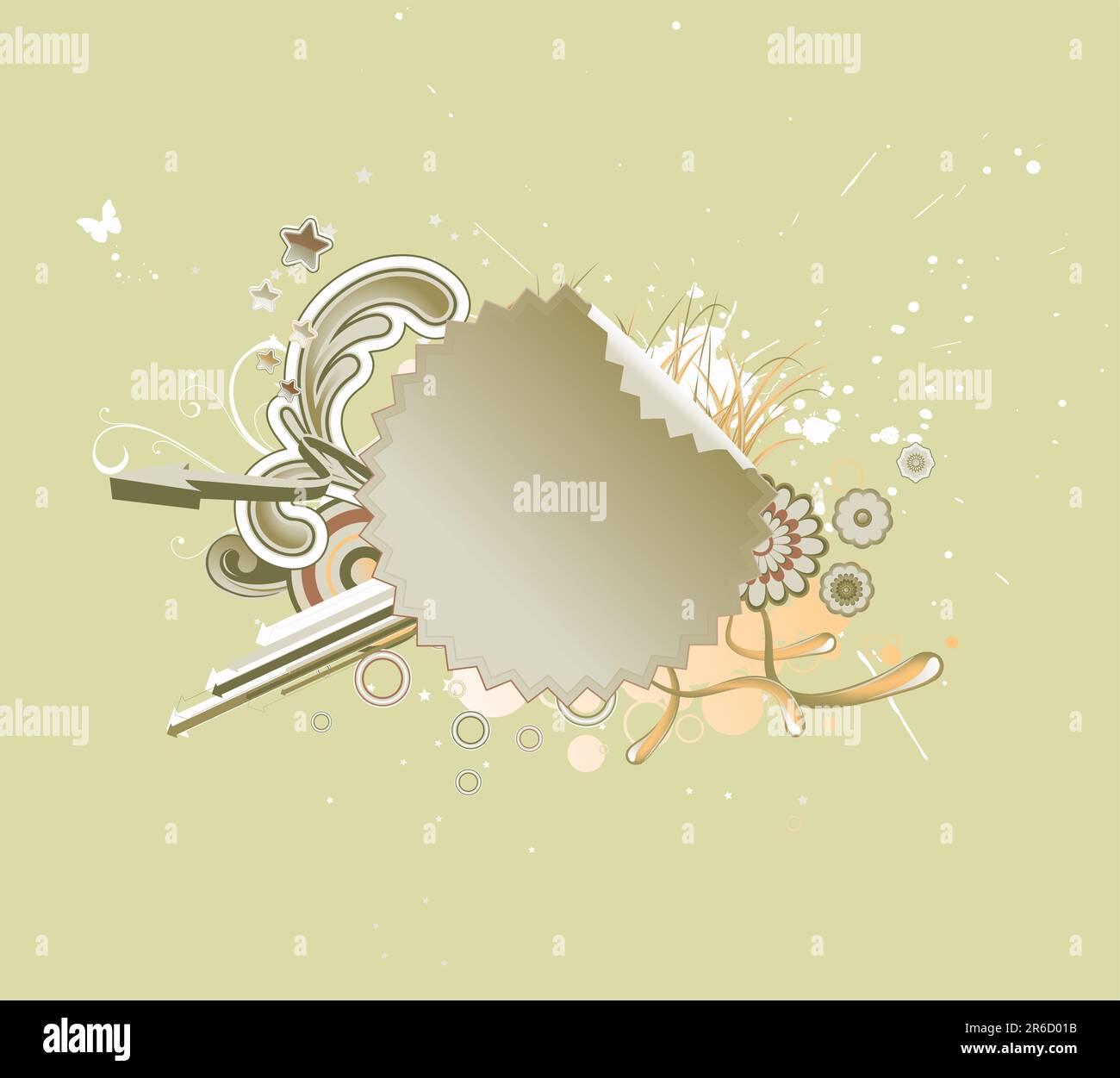 Vector illustration of funky styled design frame made of Peeling ...