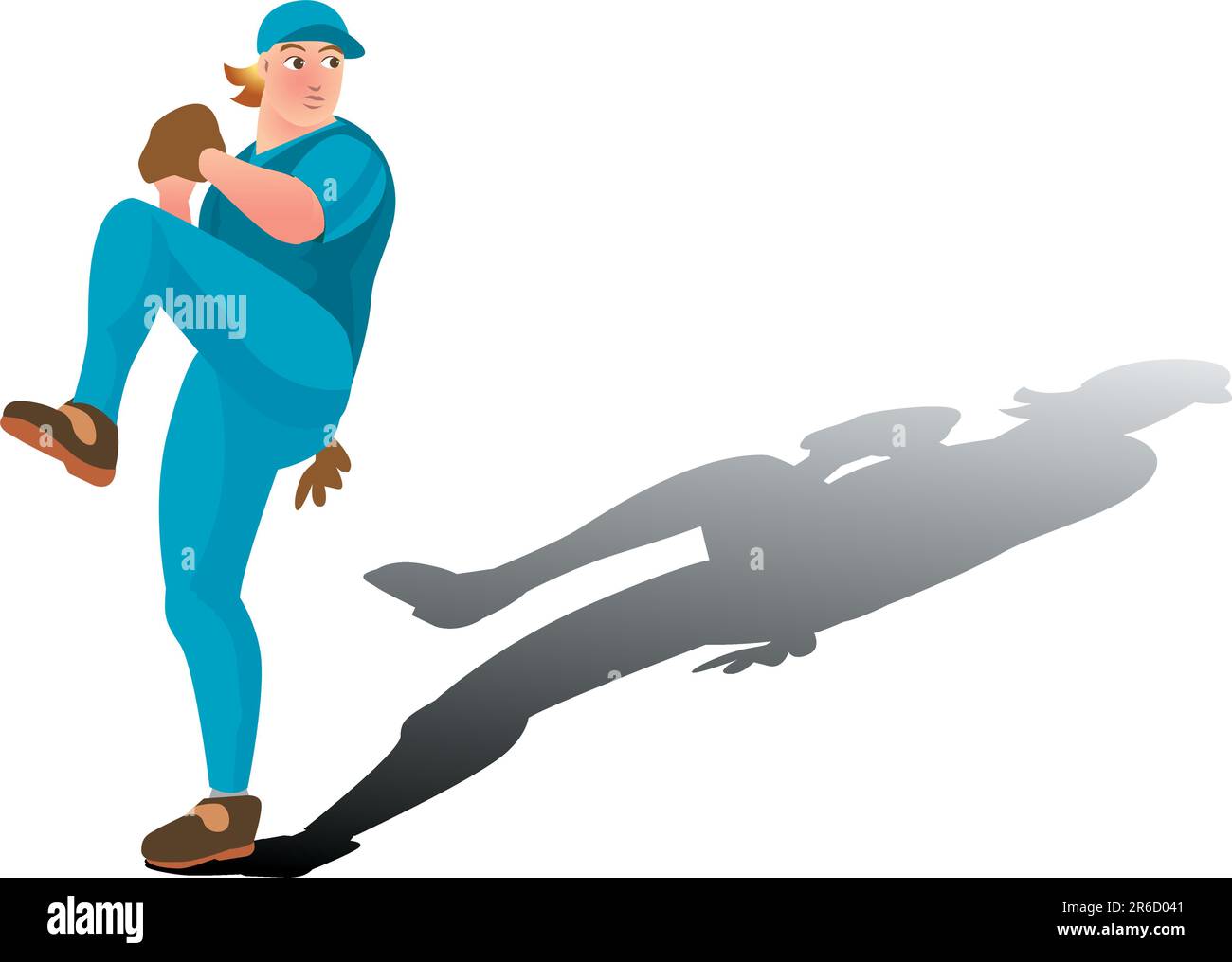 illustration, vector for a baseball player with shadow Stock Vector ...
