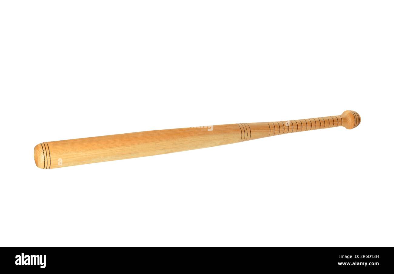Wooden baseball bat isolated on white. Sports equipment Stock Photo - Alamy