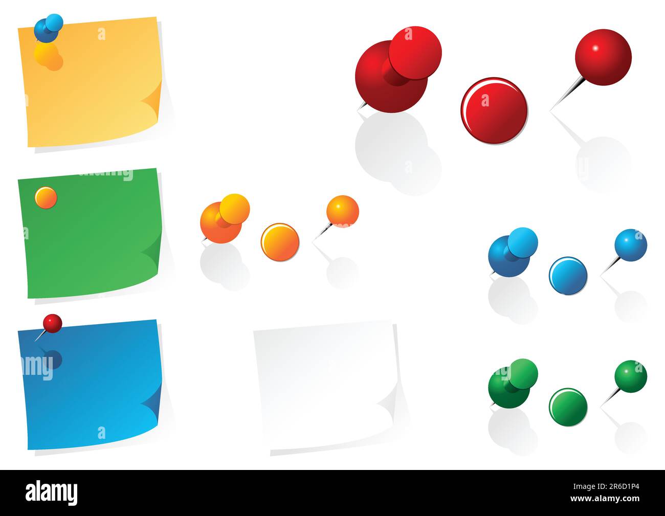 Post it notes with different color and shape pins Stock Vector Image ...