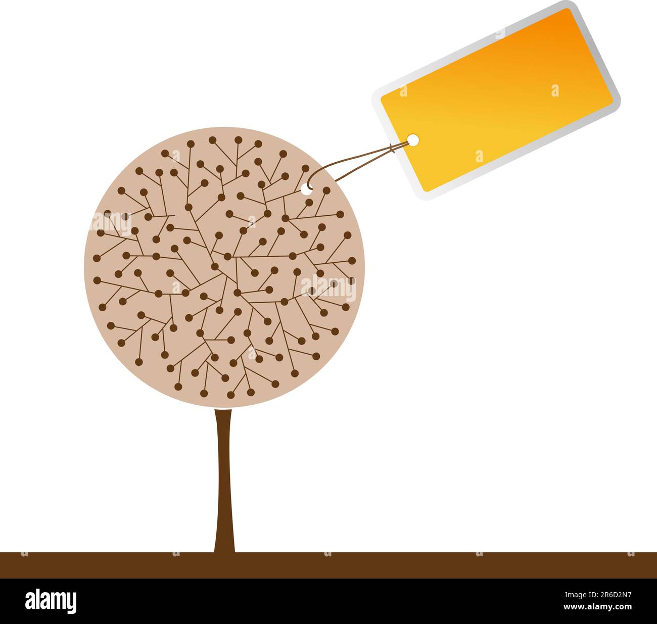 Tree with orange tag. Vector art Stock Vector Image & Art - Alamy