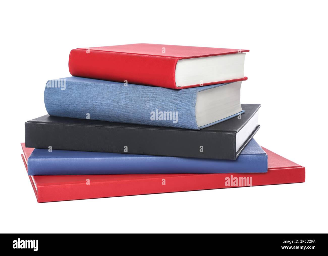 Stack of different hardcover books on white background Stock Photo - Alamy