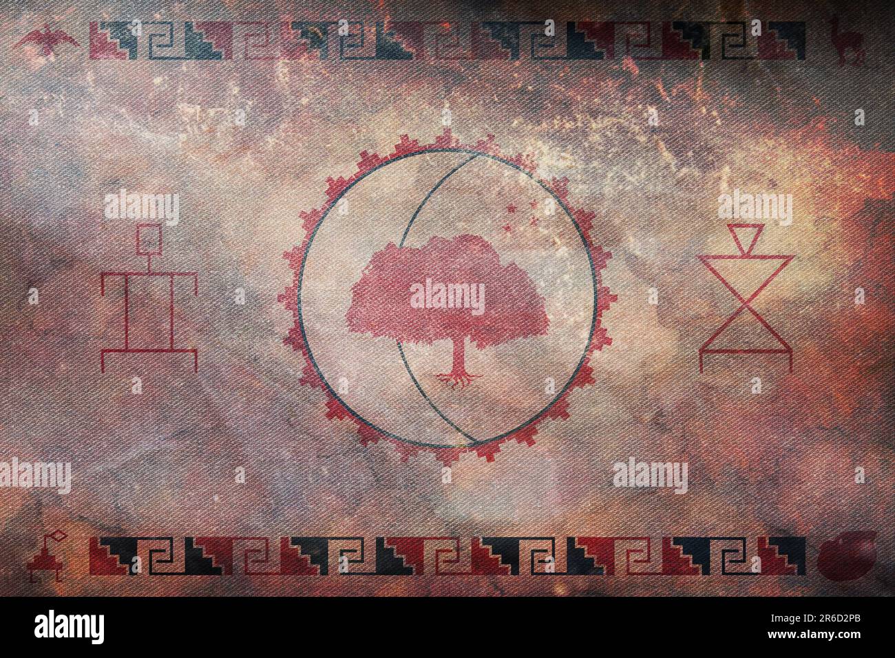 retro flag of Native peoples of South America Diaguita with grunge ...