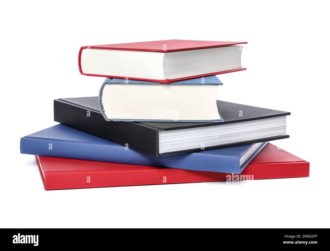 Stack of different hardcover books on white background Stock Photo - Alamy