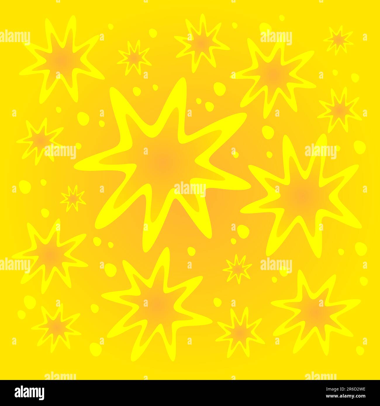 Ornate gold stars on a yellow background. Digital illustration Stock ...