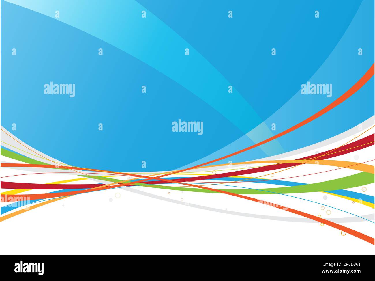 Vector illustration of blue abstract background made of colorful curved ...