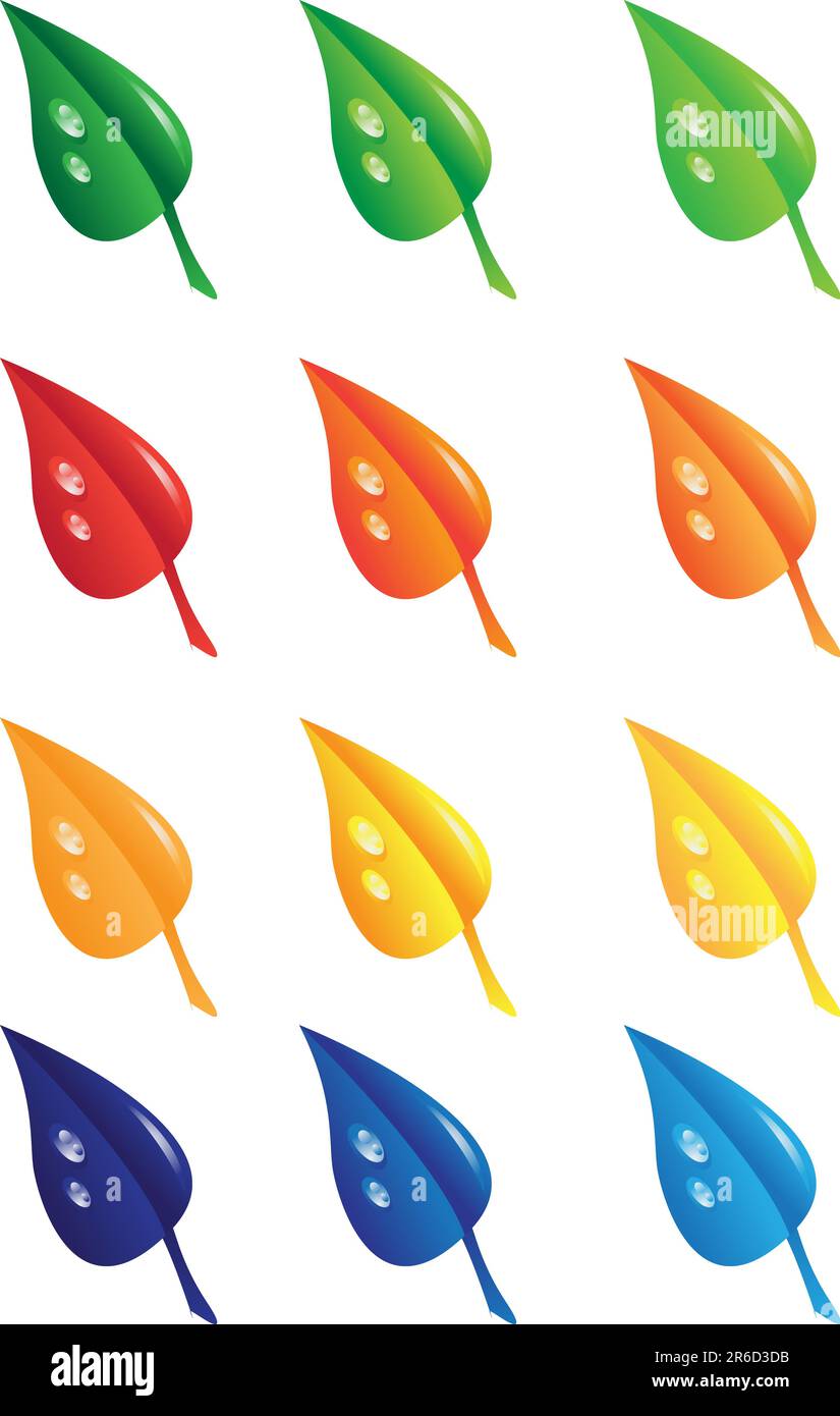 Different colored leaf illustration Stock Vector Image & Art - Alamy