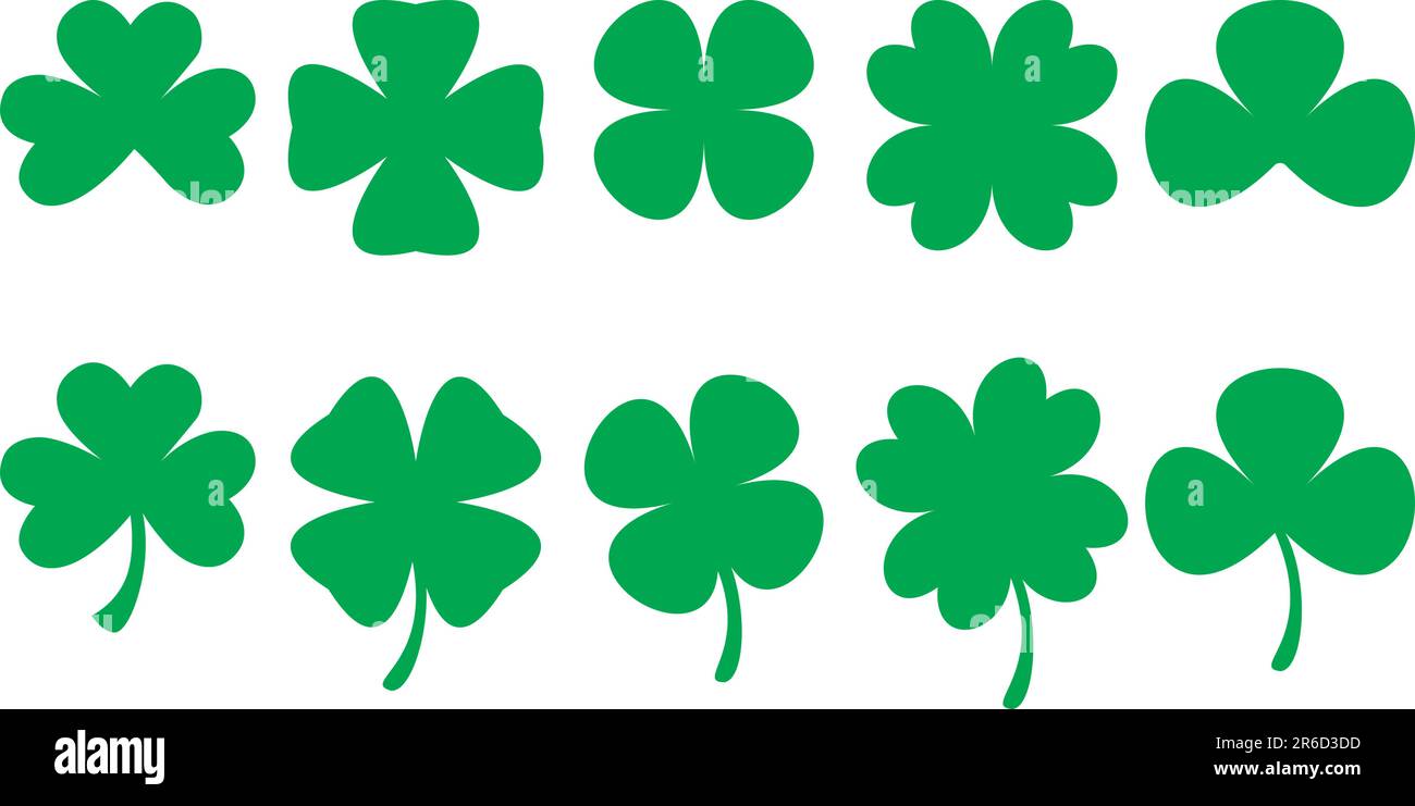 Shamrock shapes for St. Patrick's Day designs. Adobe Illustrator 8 eps ...