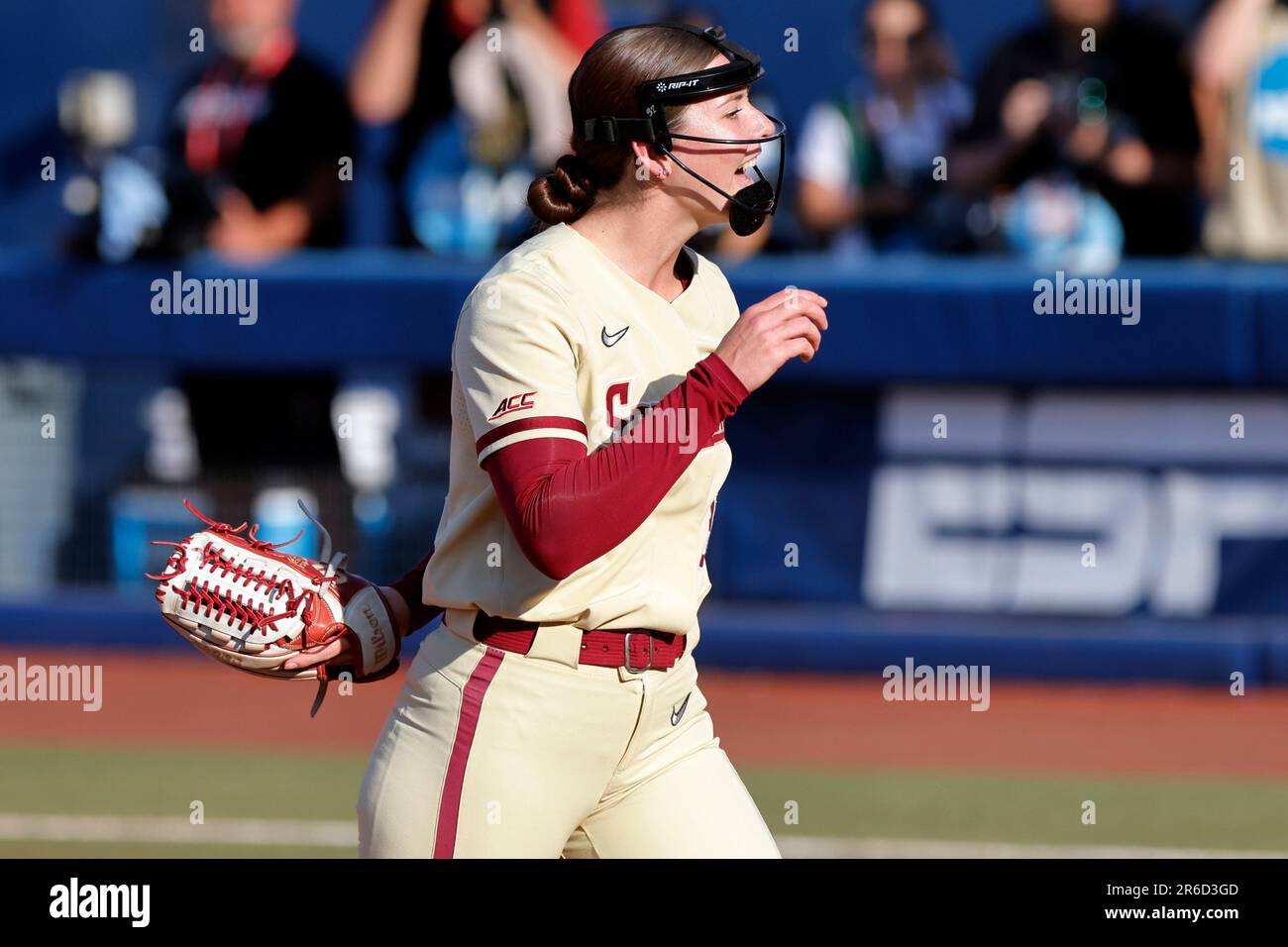 Florida State pitcher Kathryn Sandercock celebrates after a strikeout ...