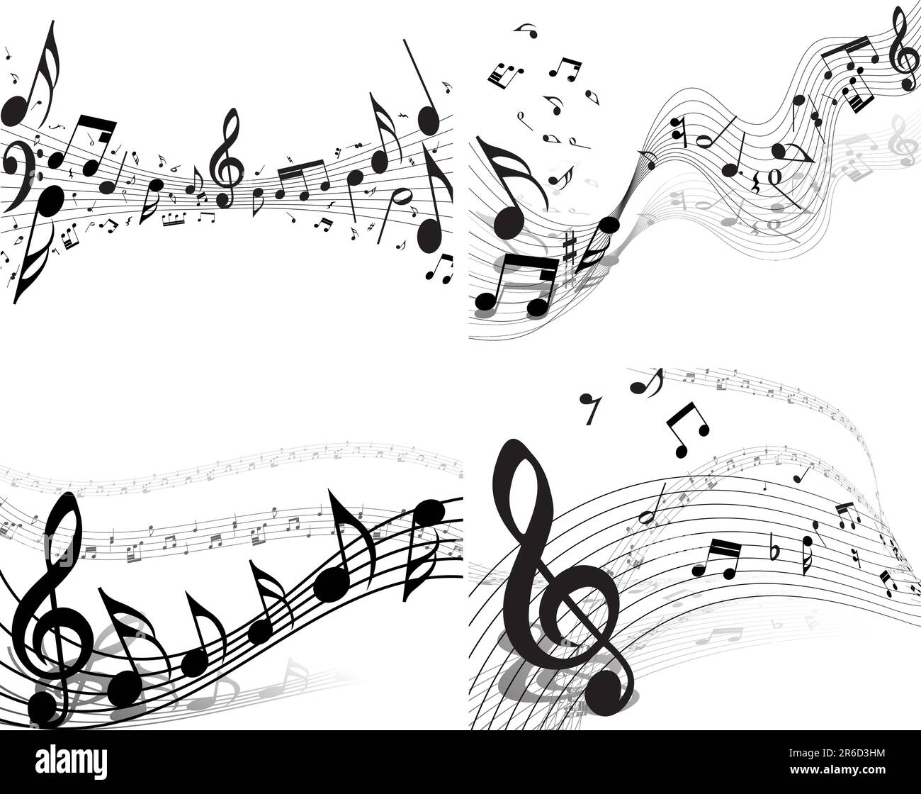 Vector musical notes staff background for design use Stock Vector Image ...