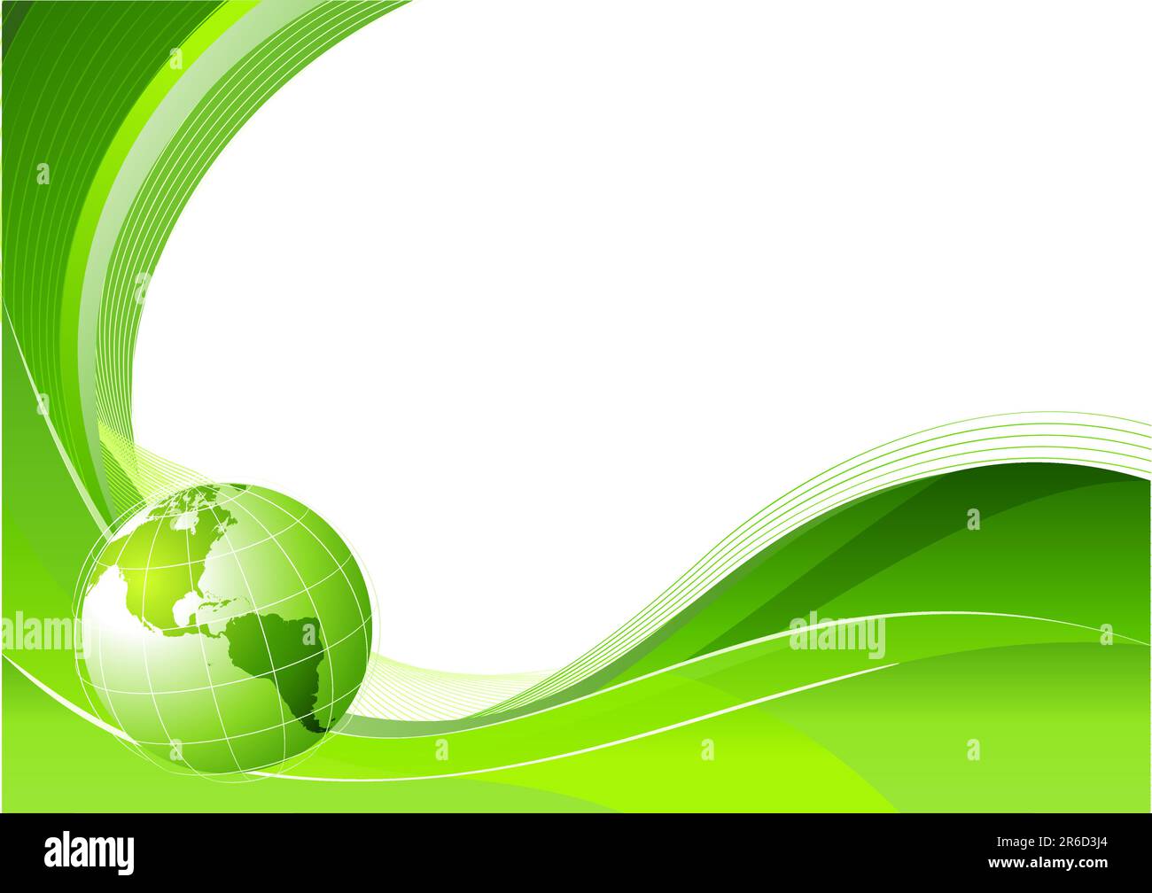 Vector illustration of green abstract lines background - composition of ...