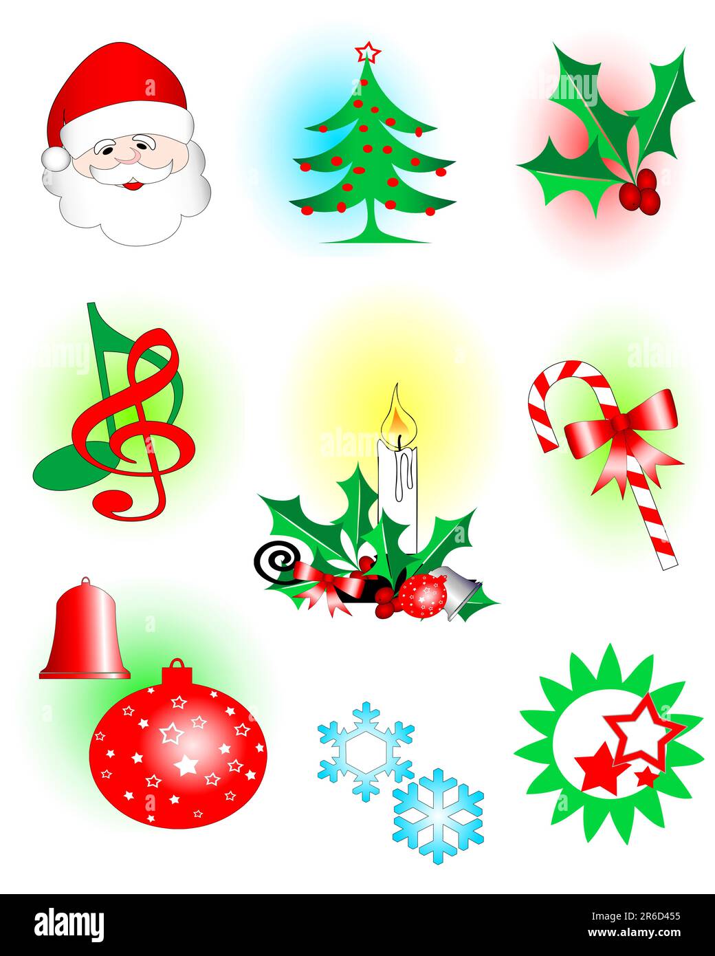 vector illustration of assorted christmas icons Stock Vector Image ...