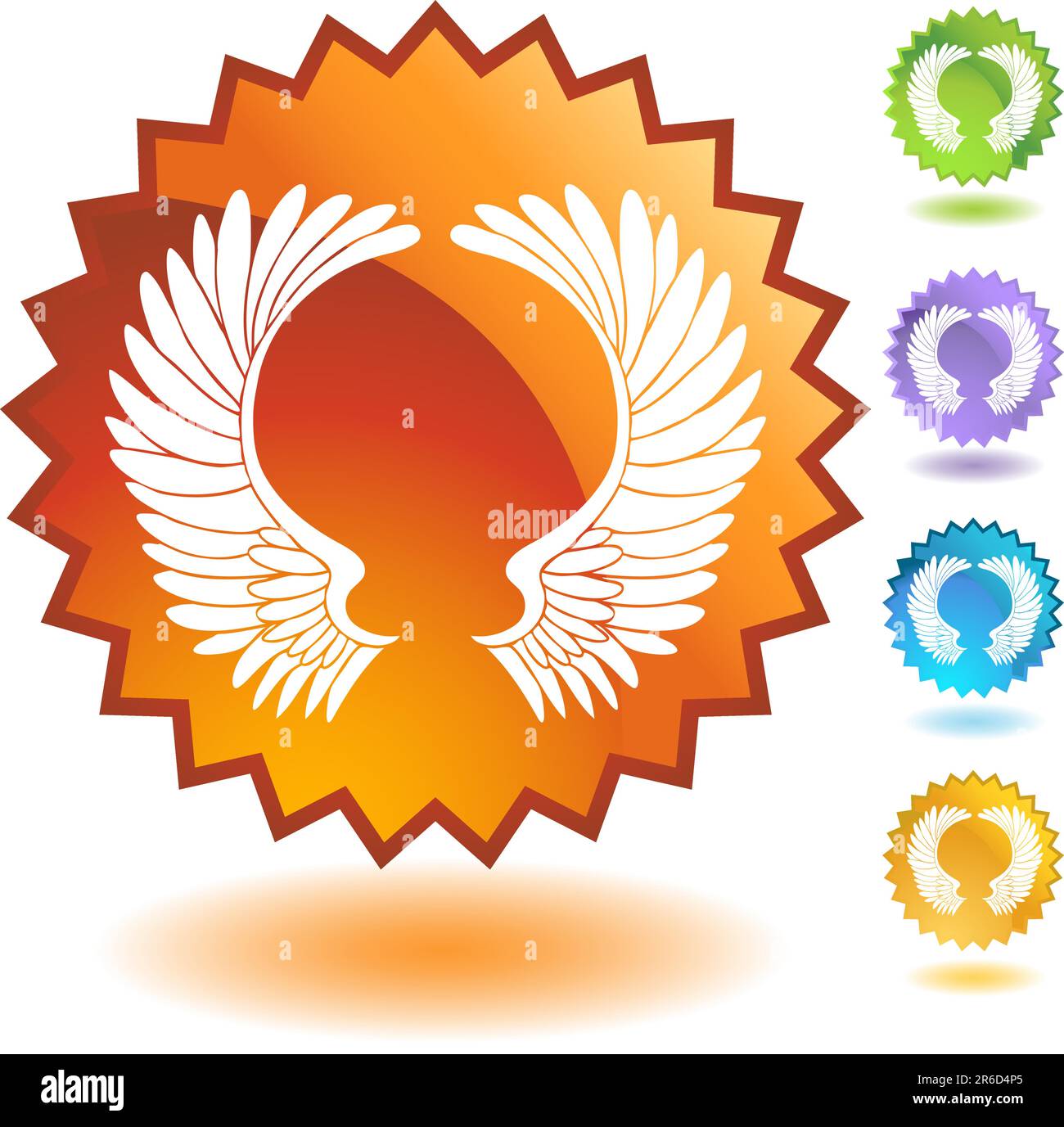 Set of 5 seal icons - wings Stock Vector Image & Art - Alamy