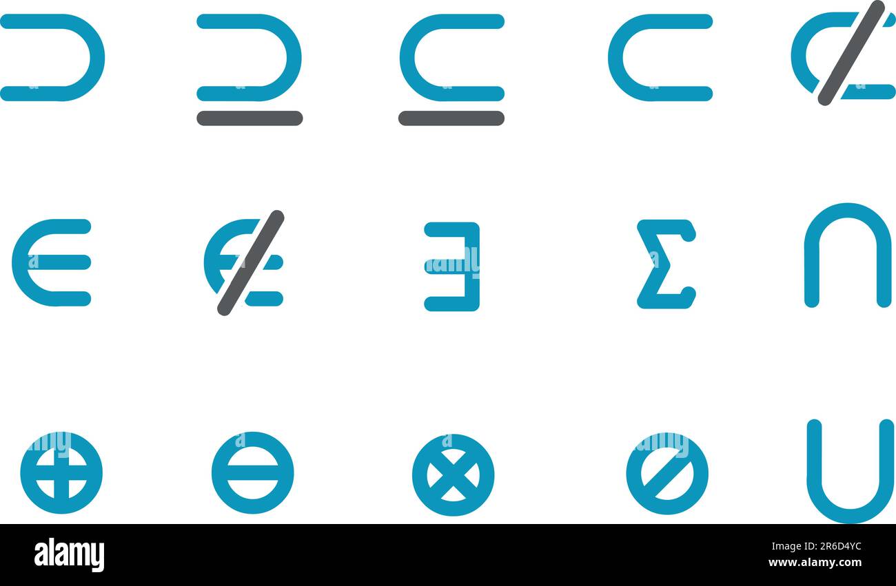 Vector icons pack - Blue Series, math collection Stock Vector Image ...