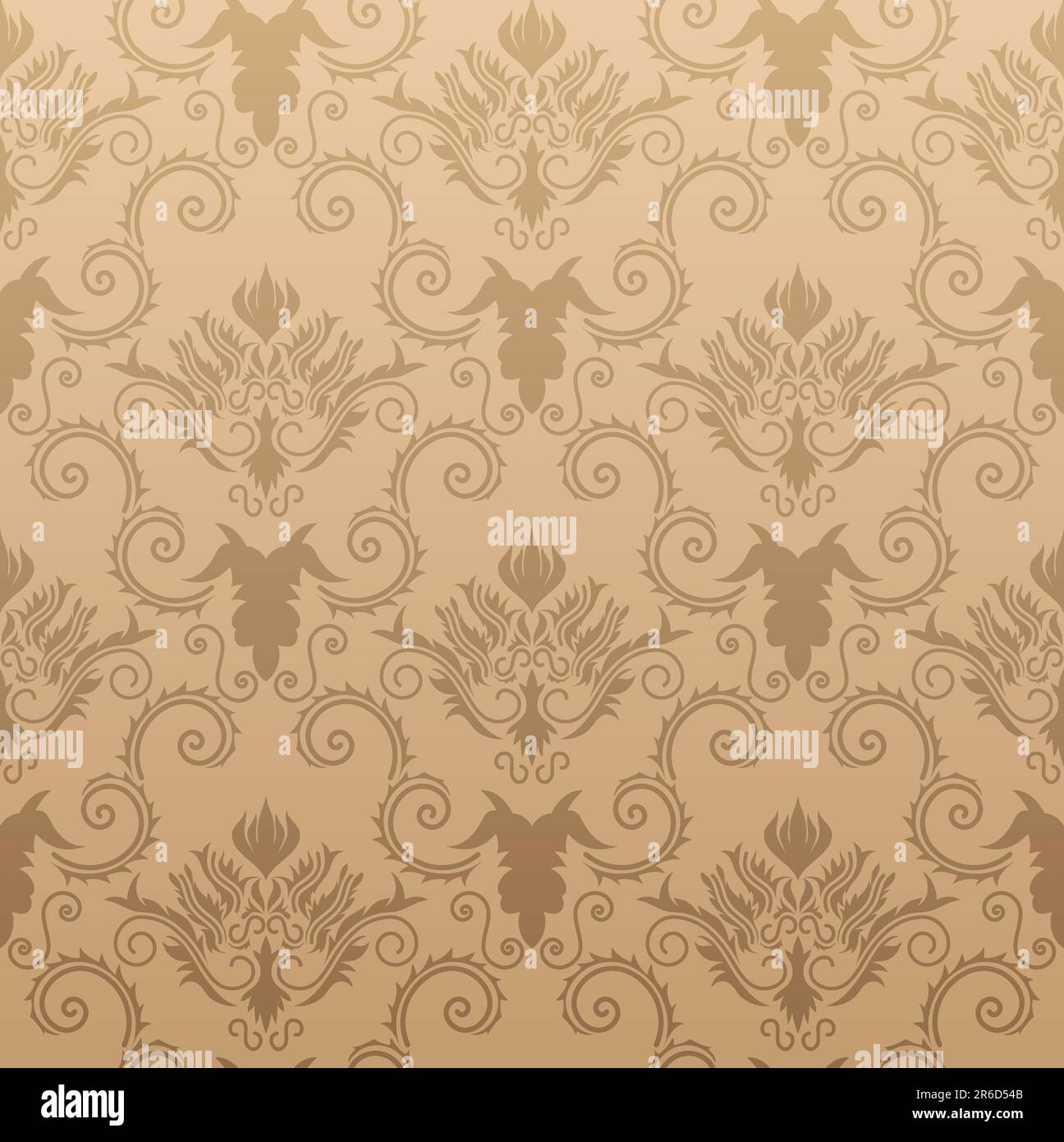 Damask seamless vector background. For easy making seamless pattern ...