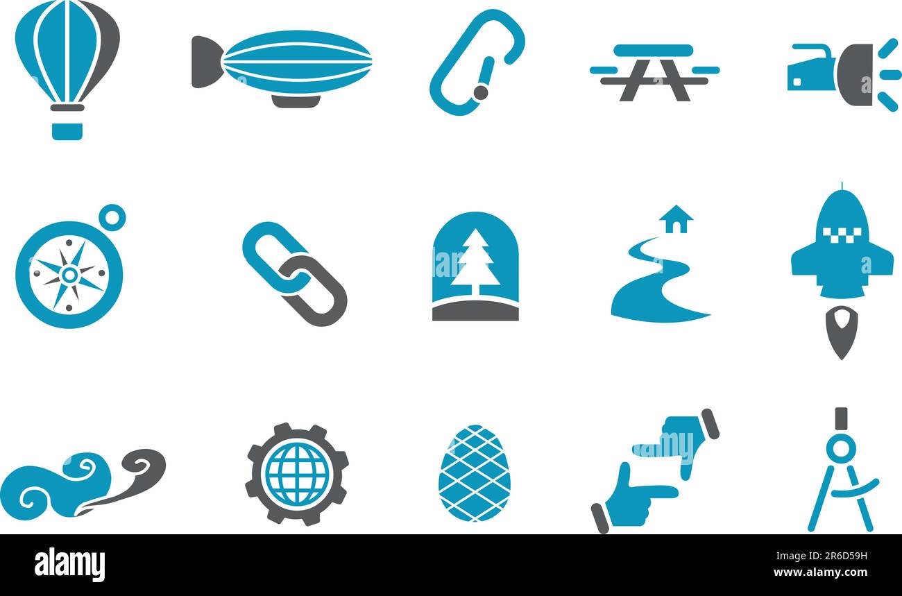 Vector icons pack - Blue Series, exploration collection Stock Vector ...