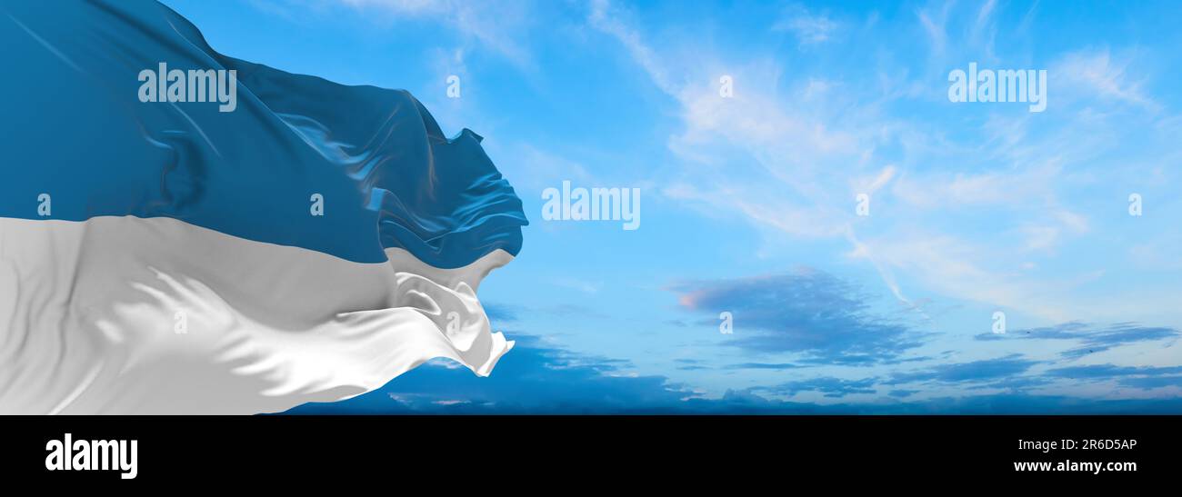 flag of German peoples Baltic Germans at cloudy sky background ...
