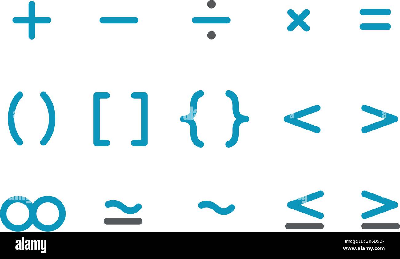 Vector icons pack - Blue Series, math collection Stock Vector Image ...