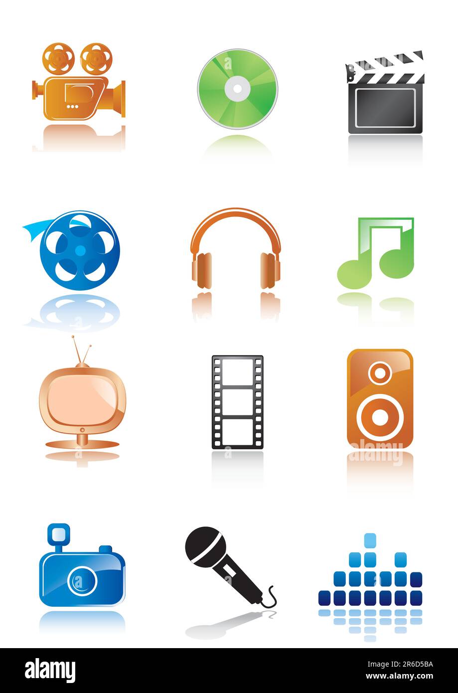 Simple multimedia icons Stock Vector Image & Art - Alamy