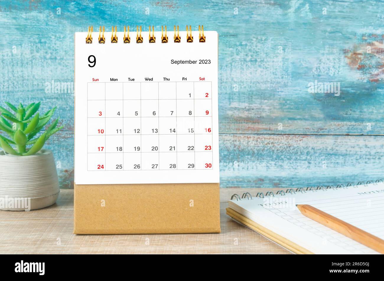 September 2023 Monthly desk calendar for 2023 year with diary Stock ...