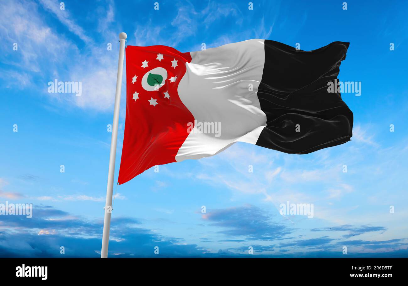 flag of Indigenous Australian peoples Meriam people at sky background ...