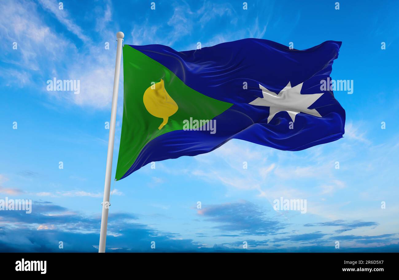 flag of Indigenous Australian peoples Saibai Islanders at sky ...
