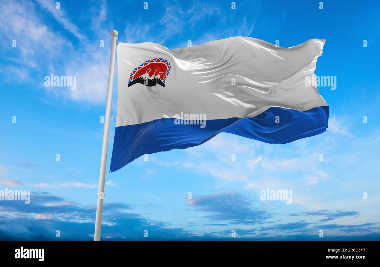 flag of Indo-Aryan ethnoreligious groups Itelmens at cloudy sky ...