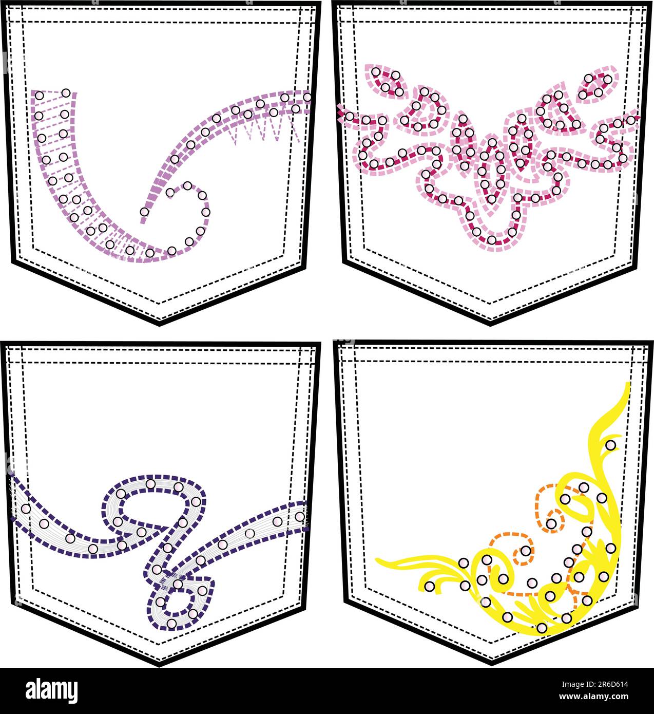 Back pockets of jeans Stock Vector Images - Alamy