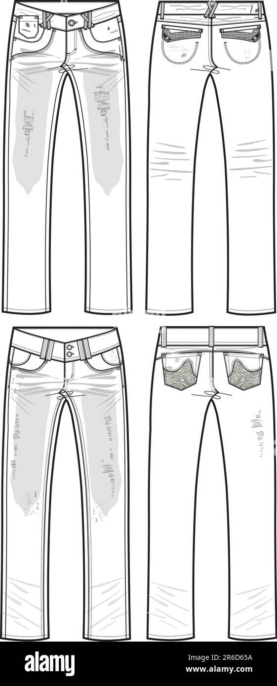 Torn denim Stock Vector Images - Alamy