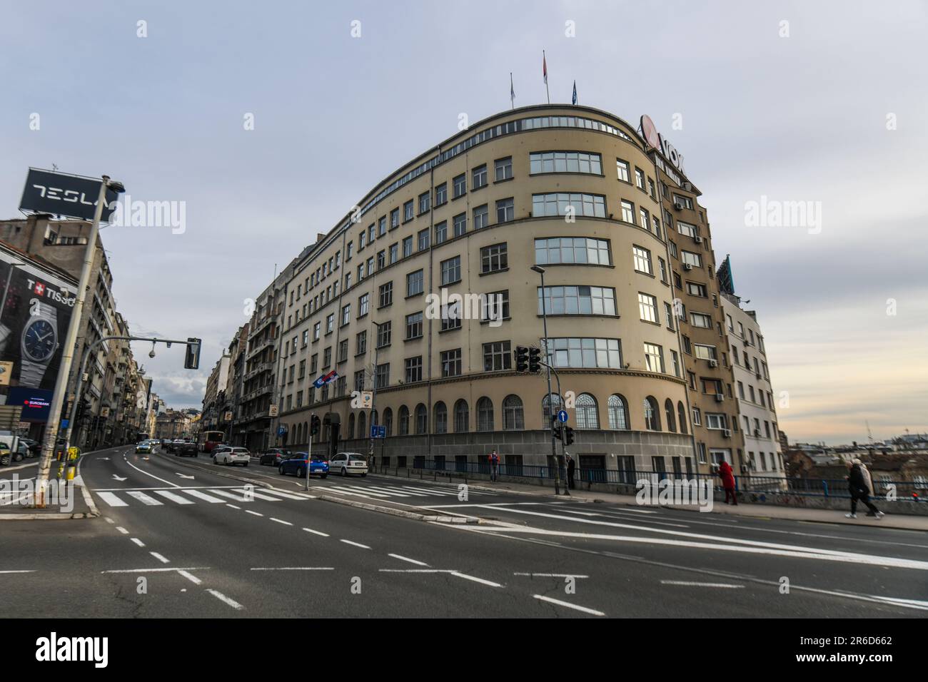 Belgrade: empty traffic at Brankov Most (bridge). Belgrade, Serbia ...