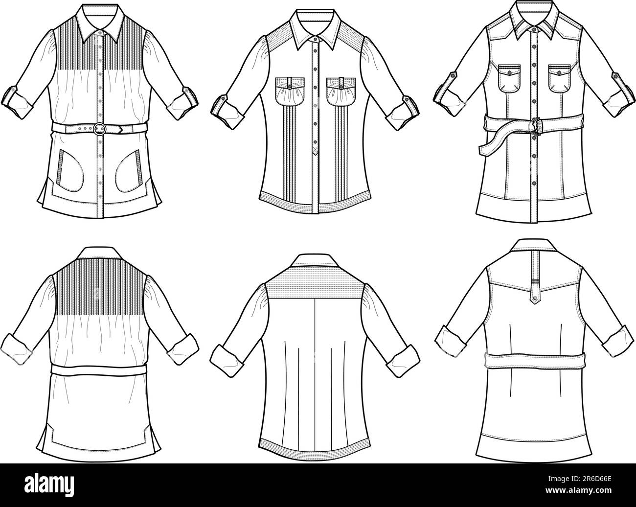 lady poplin blouse Stock Vector Image & Art - Alamy