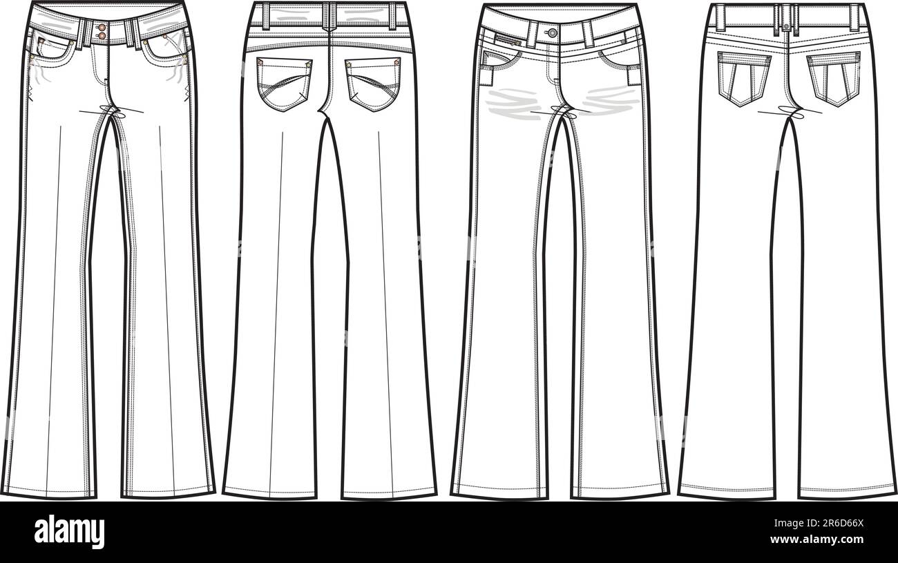 lady denim jeans set Stock Vector Image & Art - Alamy