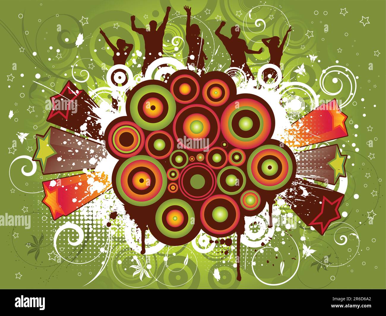 People dancing on retro styled background Stock Vector Image & Art - Alamy