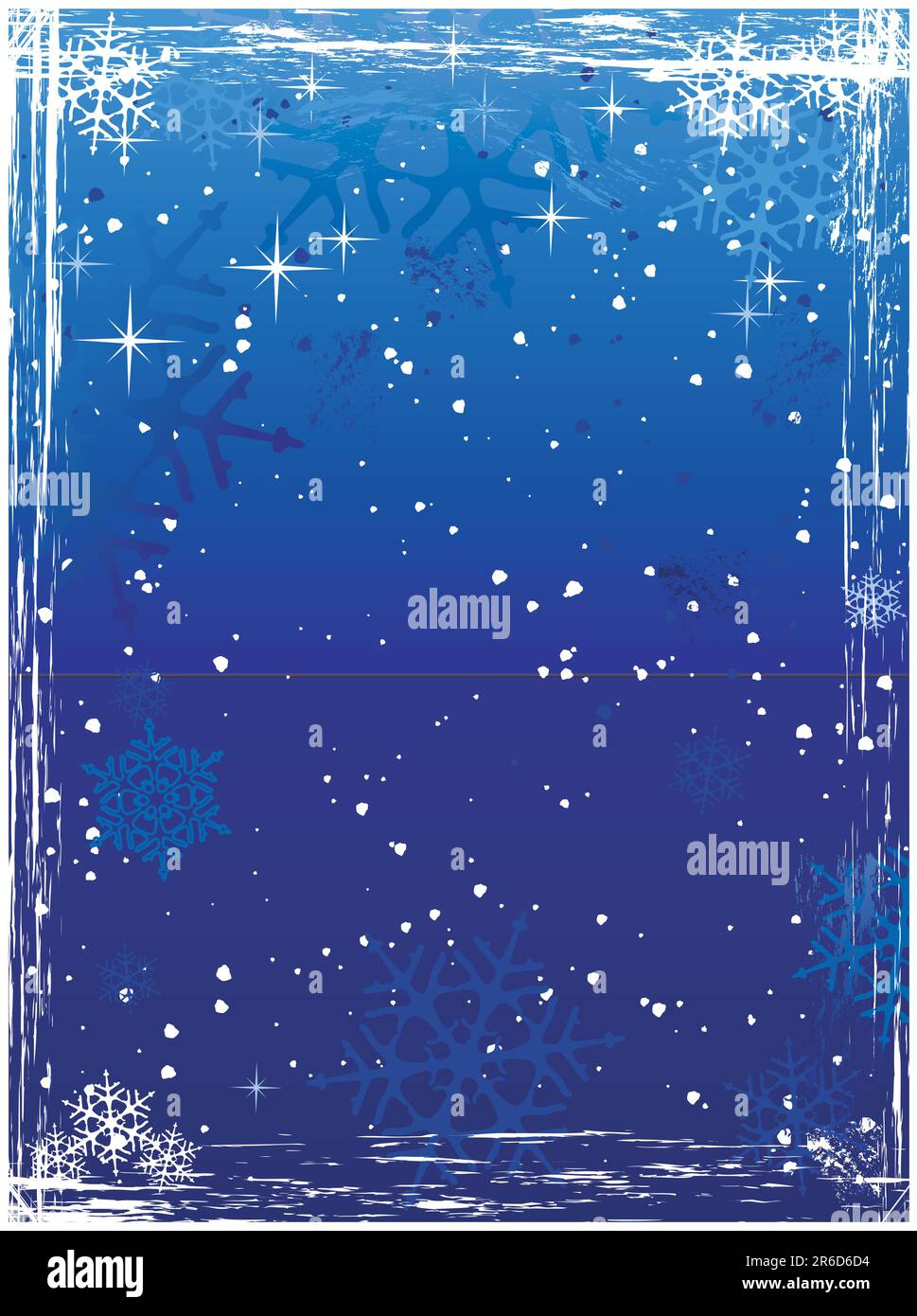 Vertical winter background with snowflakes and grunge elements in cold ...